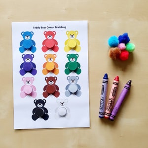 Teddy Bear Color Matching Printable, Match Colours Busy Book ...