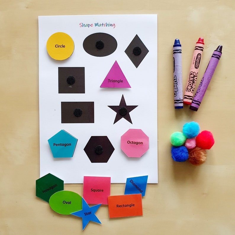 Shape Matching Printable: Montessori Toddler Activity (digital Download ...