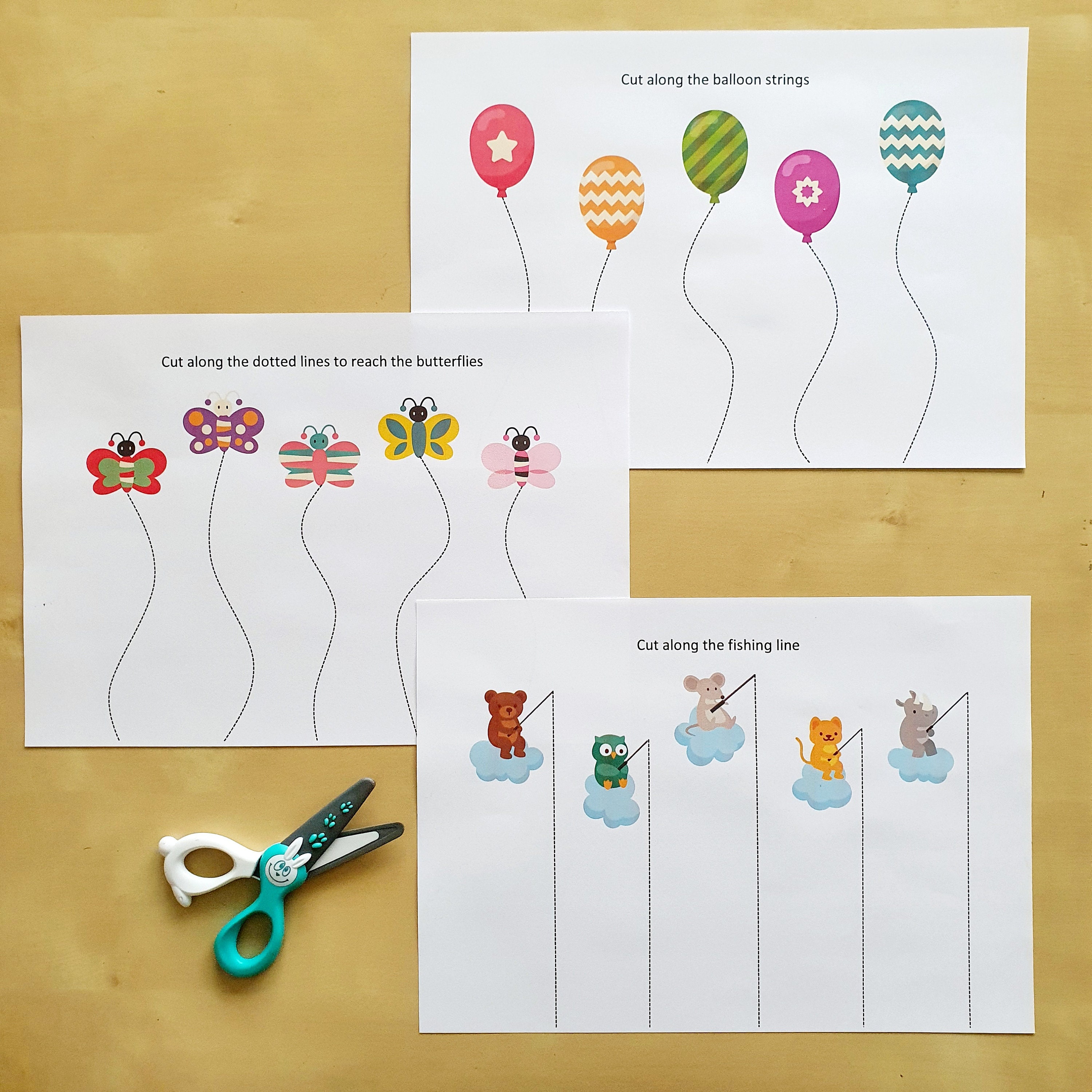 Scissor Skills Printable Cutting Practice Worksheets Early - Etsy