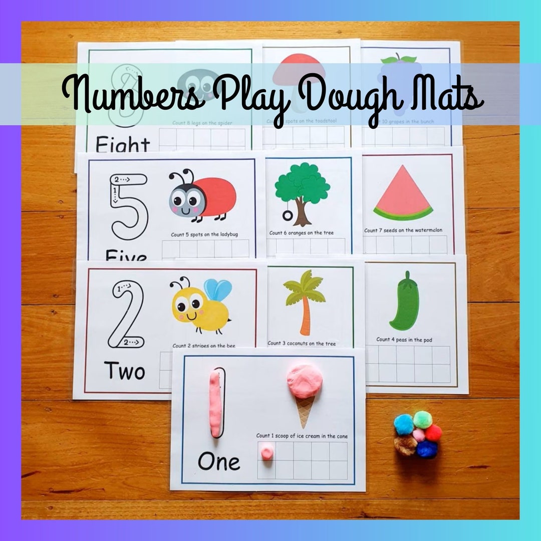 Play Dough Number Mats, Counting Playdoh Printable, Busy Book Binder ...
