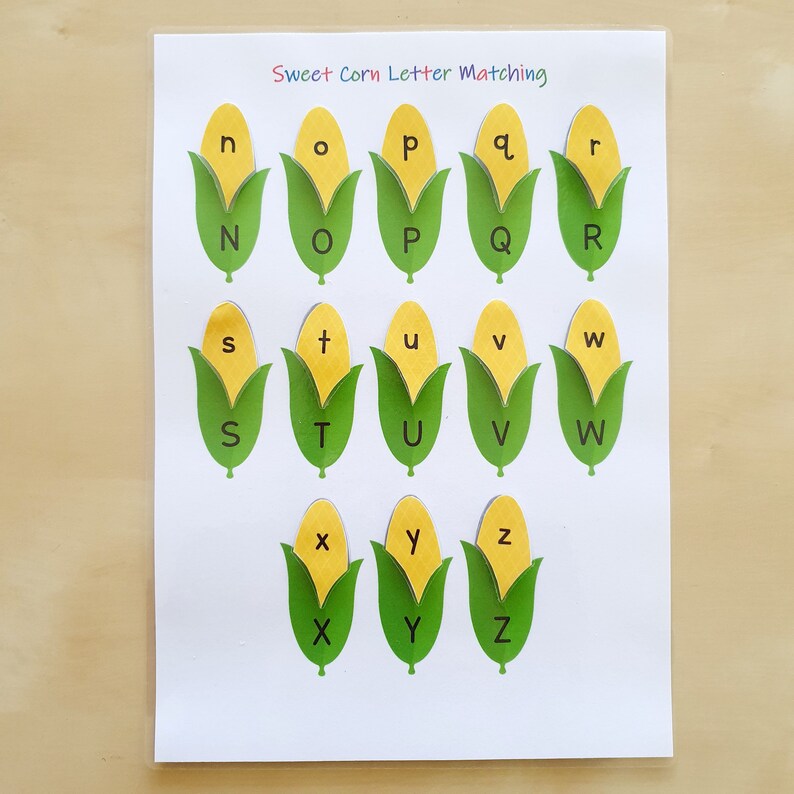 Sweet Corn Letter Matching: Alphabet Worksheet (digital Download) - Etsy