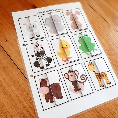 Busy Book Printable Worksheet Preschool Matching Activities - Etsy