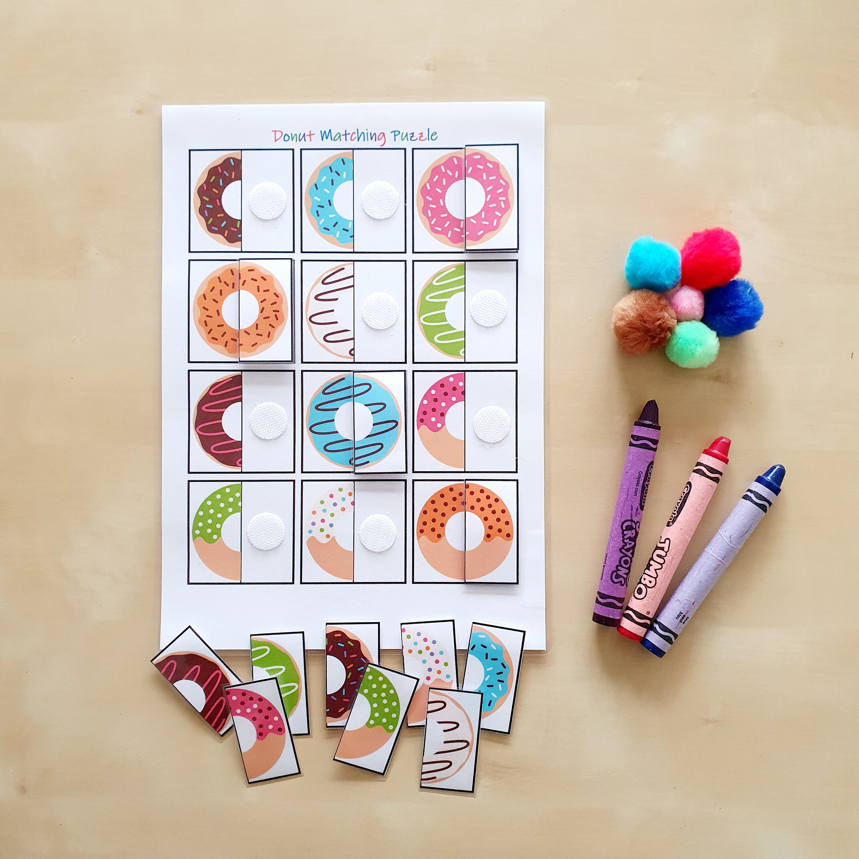 Donut Matching Puzzle Match The Doughnuts Busy Book Page - Etsy.de