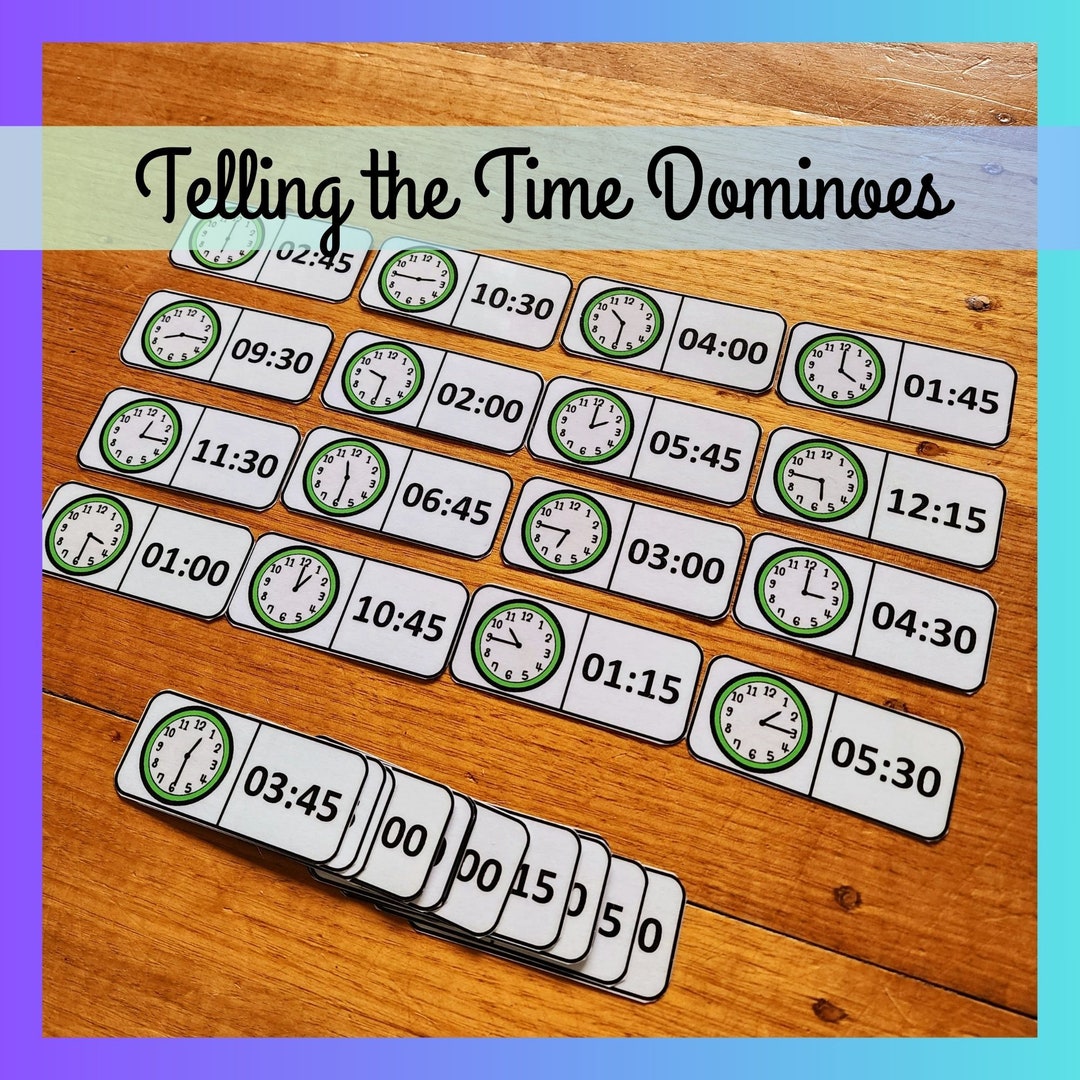 Dominoes Telling the Time, Clock Dominoes Printable, Montessori ...