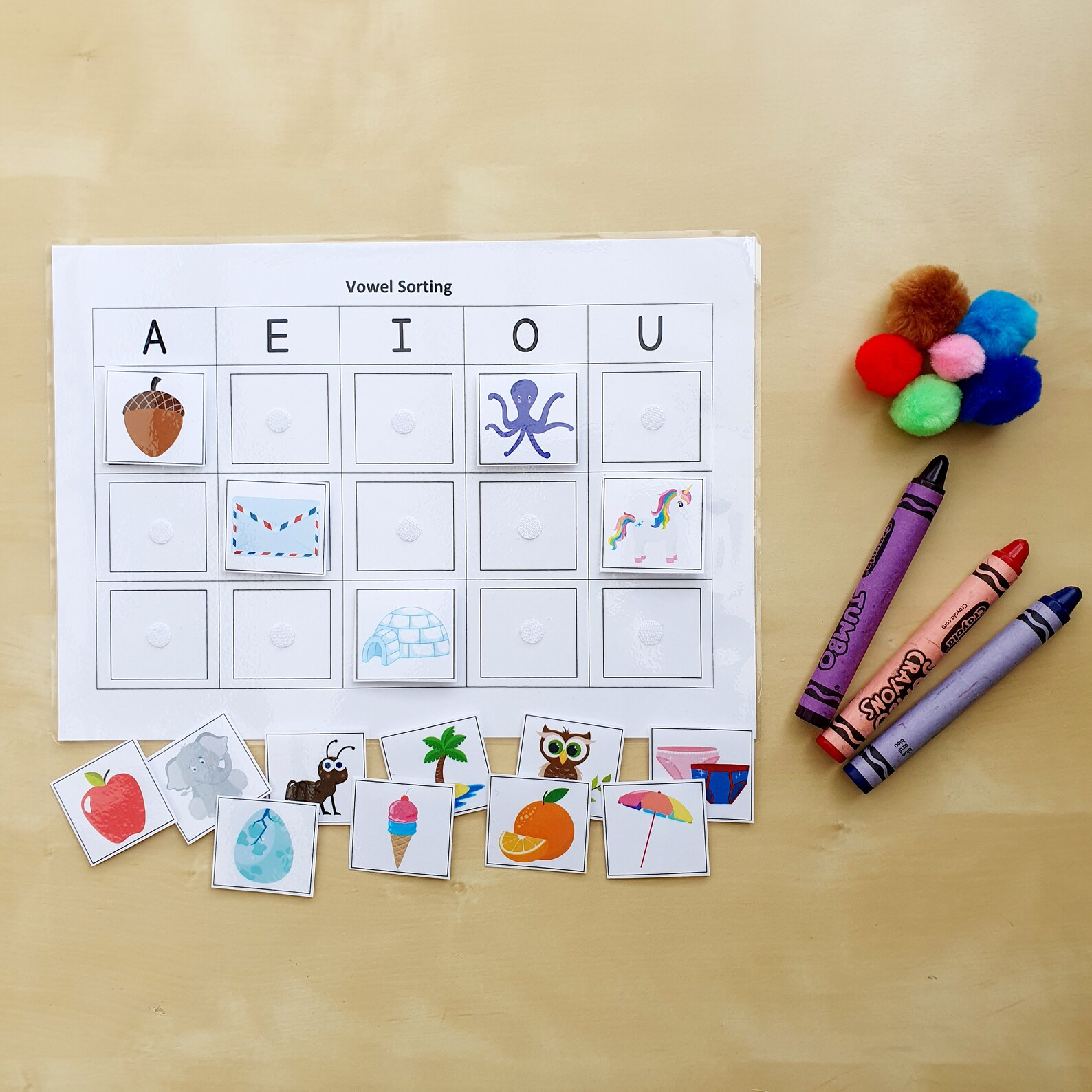 Vowel Sorting Printable, ABC Busy Book, Alphabet Letters Phonics ...