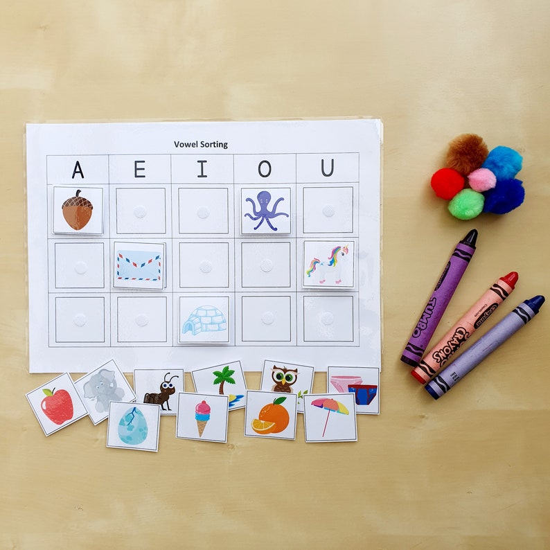 Vowel Sorting Printable: ABC Phonics Literacy Worksheet (digital ...
