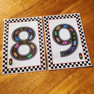 Number Tracing Posters, Cars Roads Printable, Counting Numbers ...