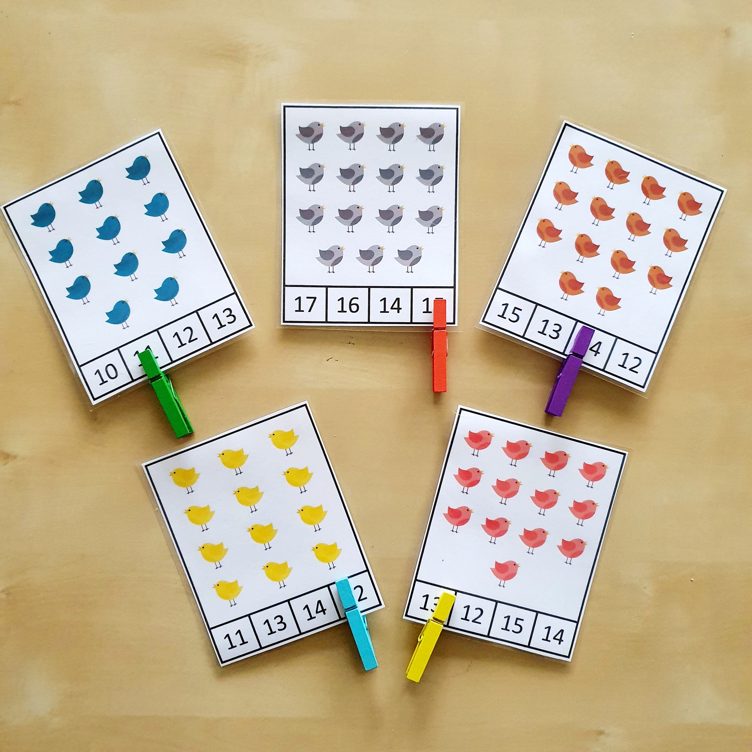 Bird Counting Clip Cards Counting 1 to 20 Numbers Maths - Etsy