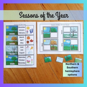 Seasons of the Year Printable, Summer, Autumn, Fall, Winter, Spring ...