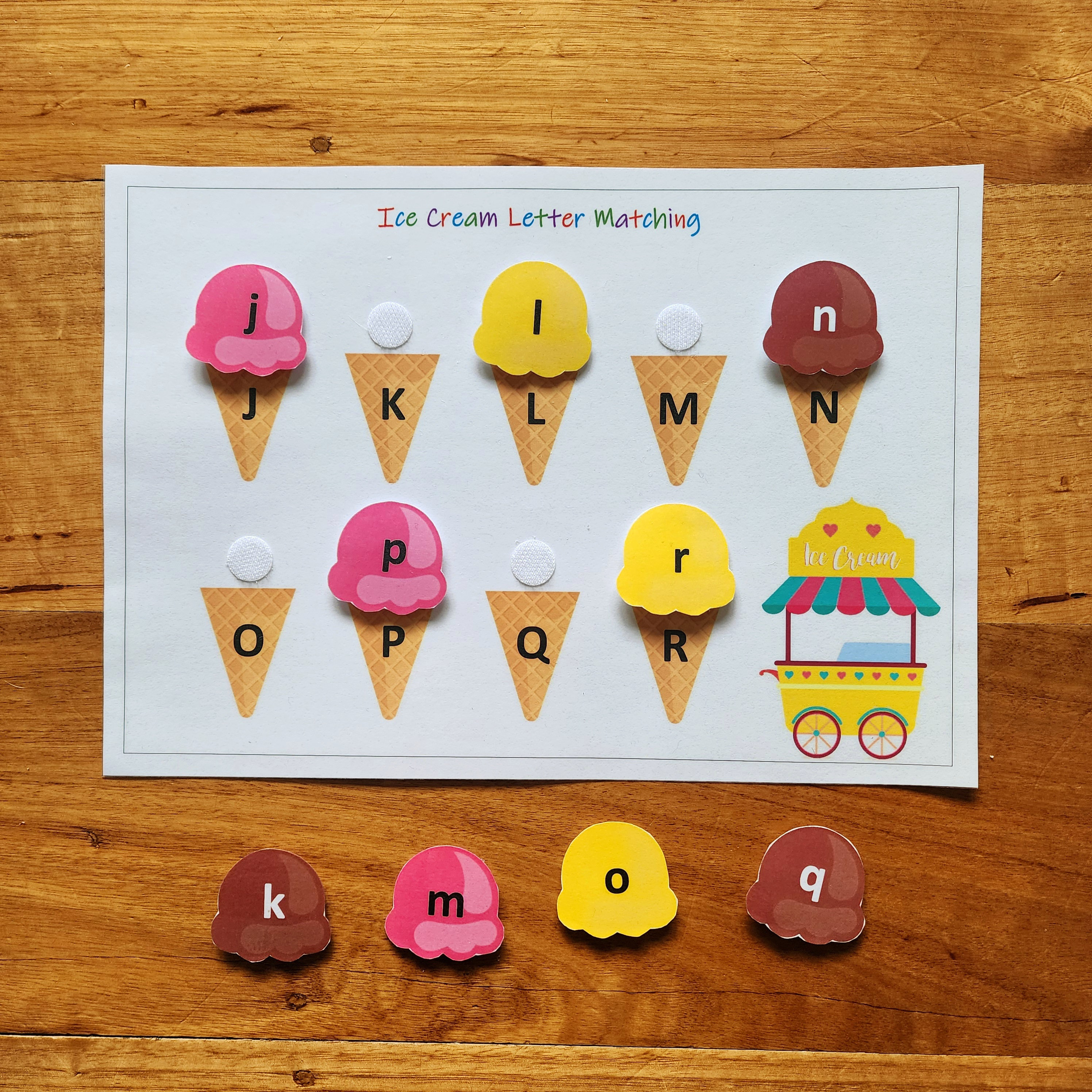 Ice Cream Letter Matching: Montessori Alphabet Worksheet (digital ...