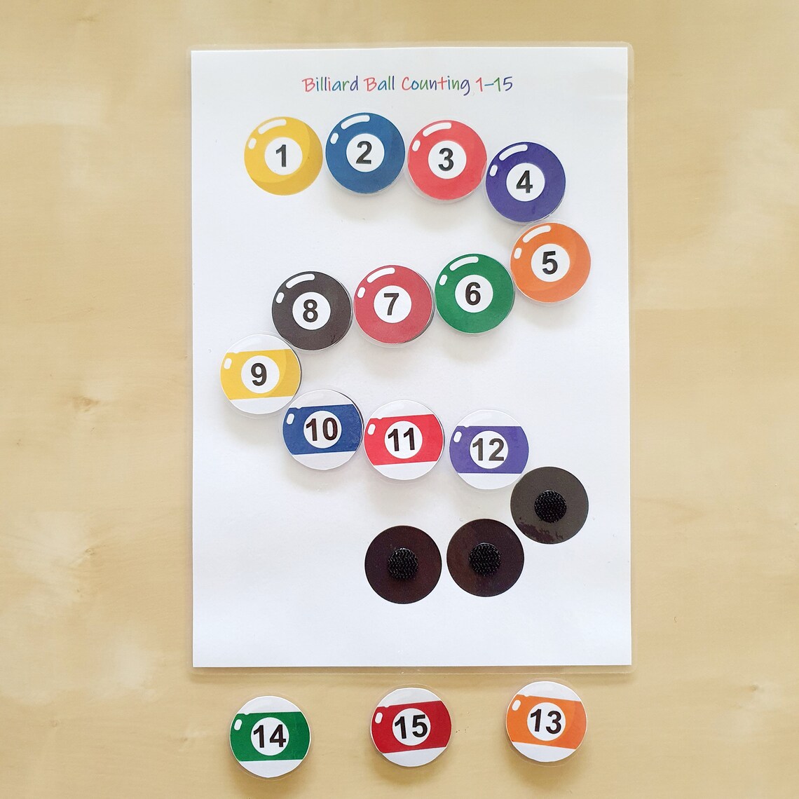 Billiard Ball Counting 1 To 15 Printable Busy Book Page - Etsy.de