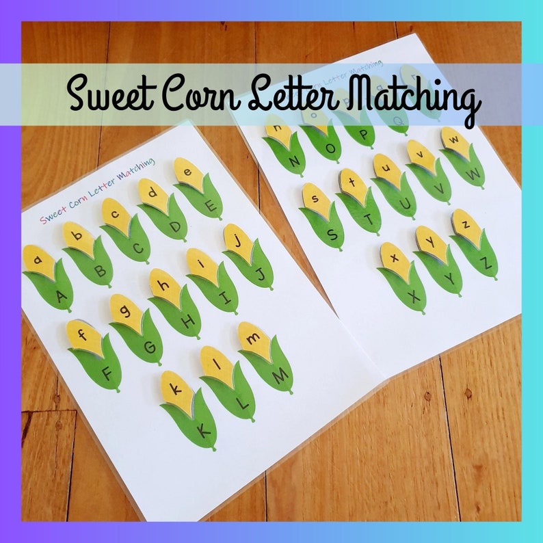 Sweet Corn Letter Matching: Alphabet Worksheet (digital Download) - Etsy