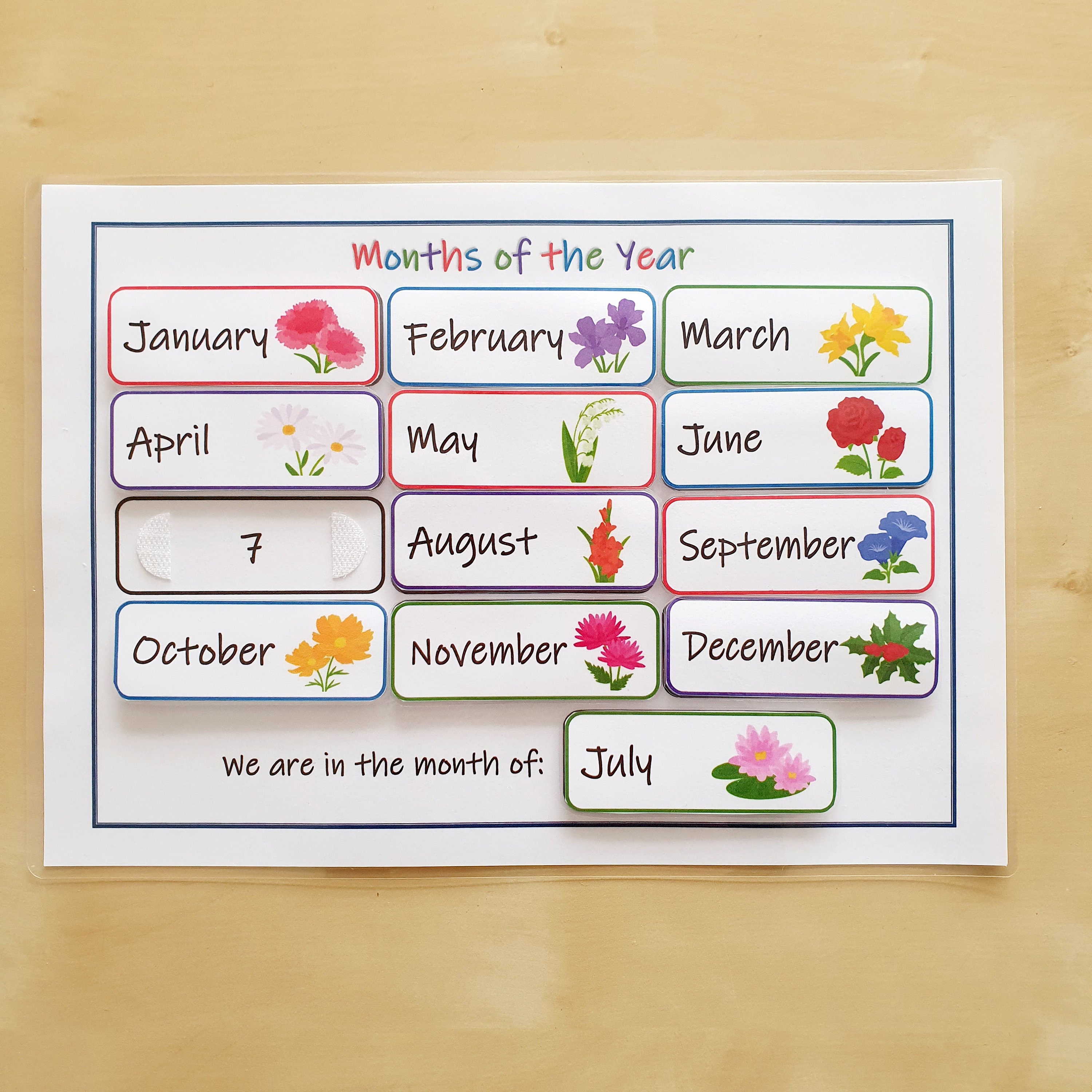 Months of the Year Printable Busy Book Page Birth Month | Etsy Canada