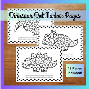 Dinosaur Dot Marker Printable: Tracing Worksheets (digital Download PDF ...