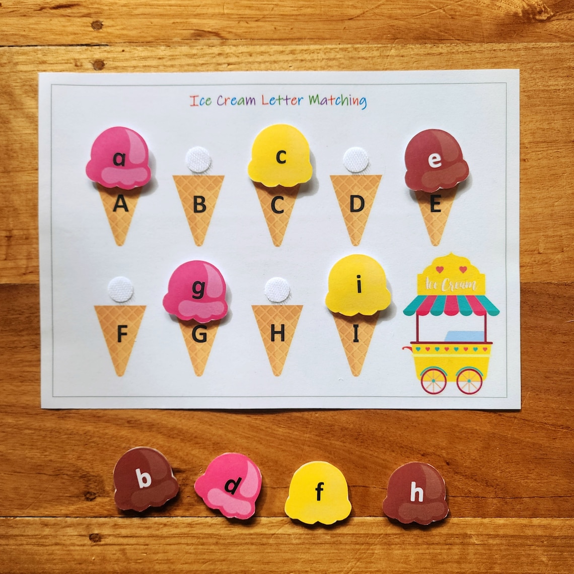 Ice Cream Letter Matching: Montessori Alphabet Worksheet (digital ...