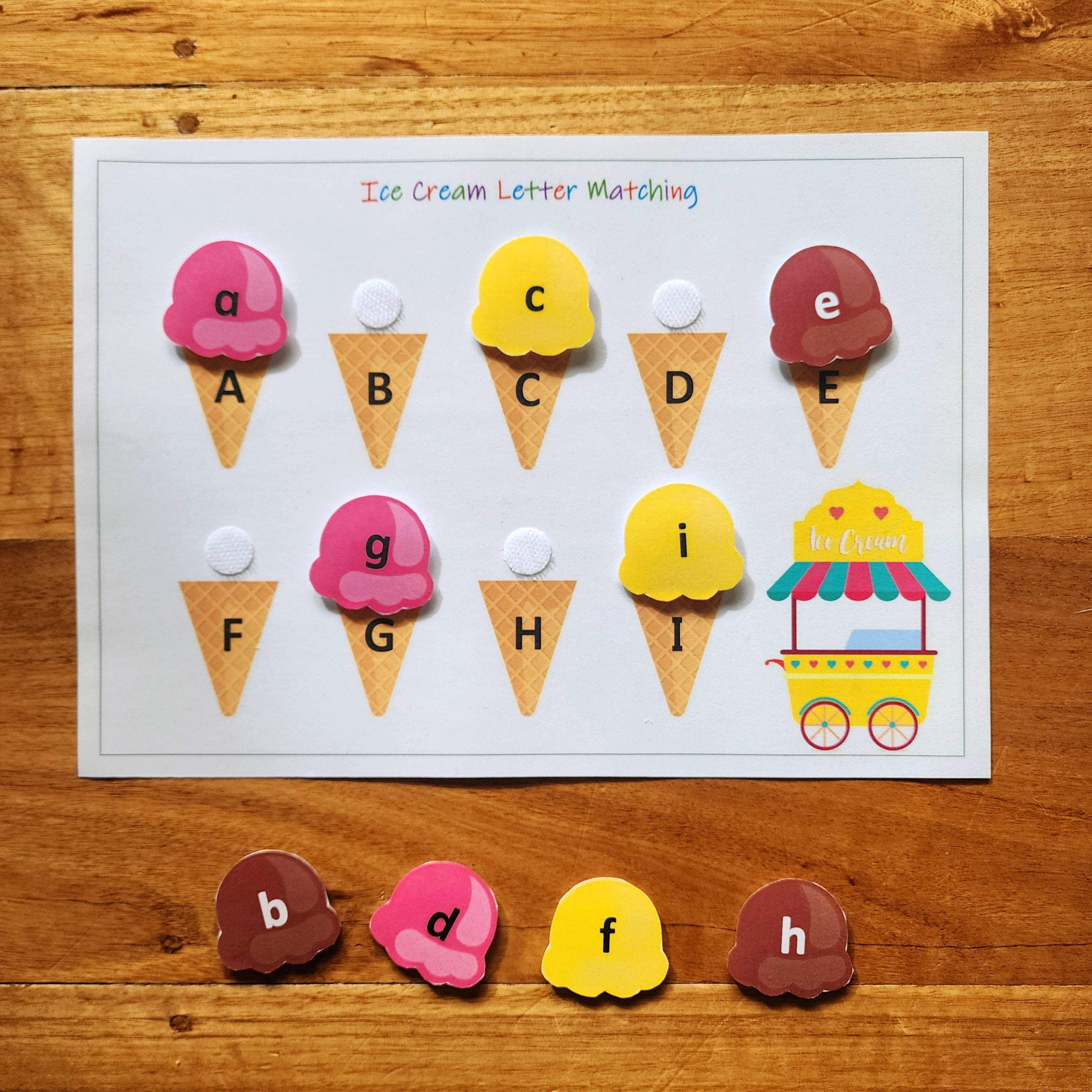 Ice Cream Letter Matching: Montessori Alphabet Worksheet (digital ...