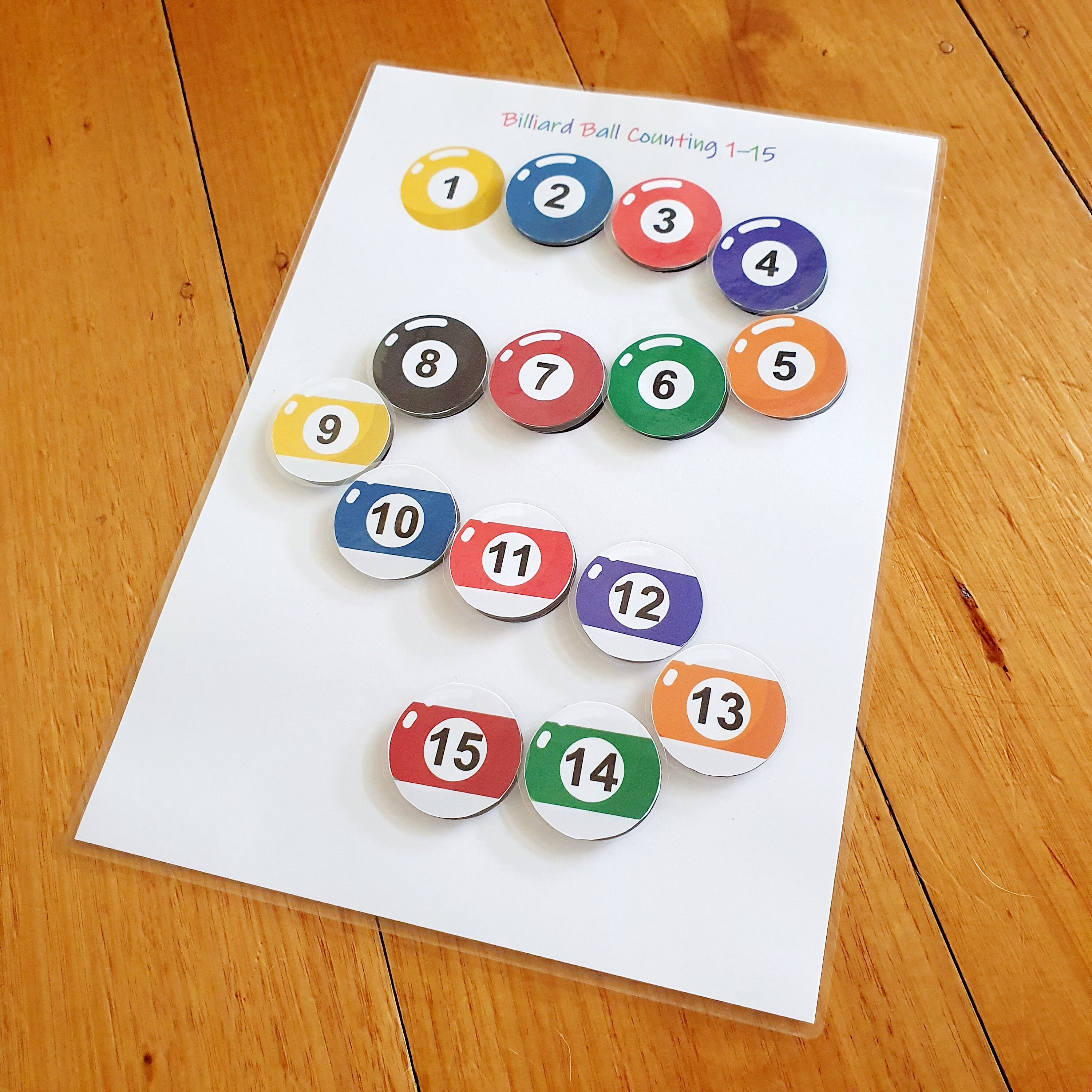 Billiard Ball Counting 1 To 15 Printable Busy Book Page | Etsy