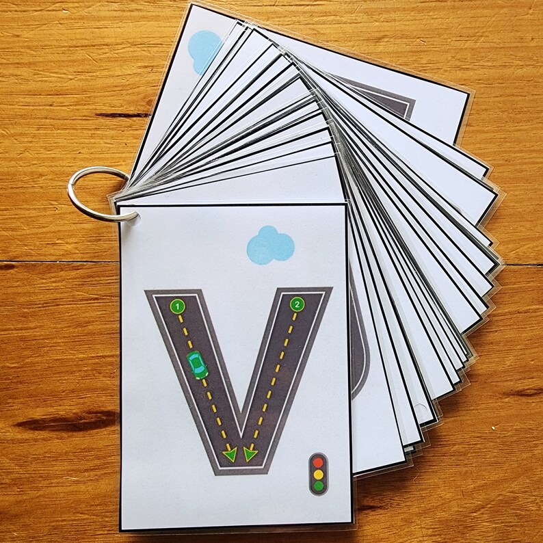 Road Letters Tracing Flashcards: Lowercase Alphabet (digital Download ...