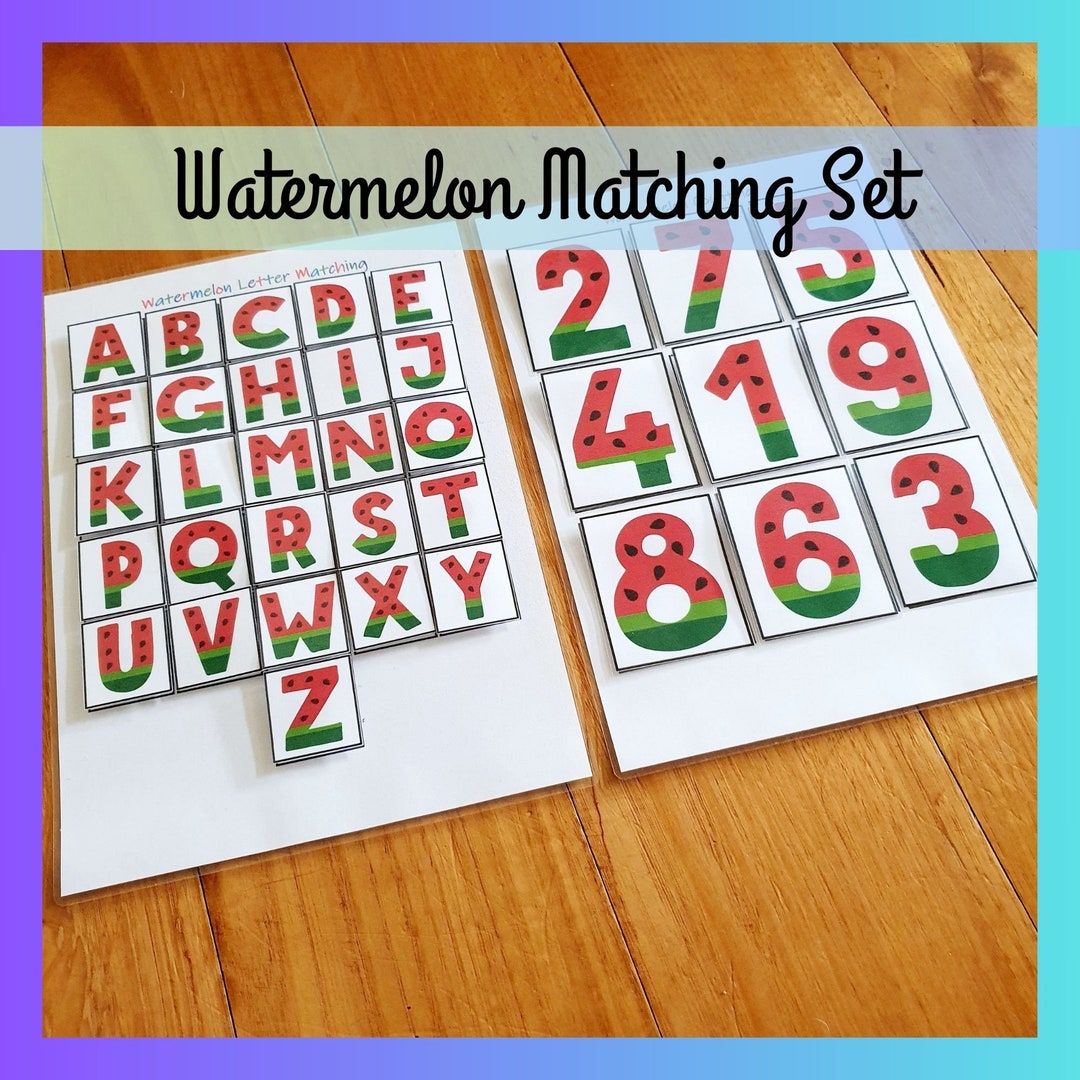Watermelon Matching Set, Alphabet Number Counting, Busy Book Printable ...