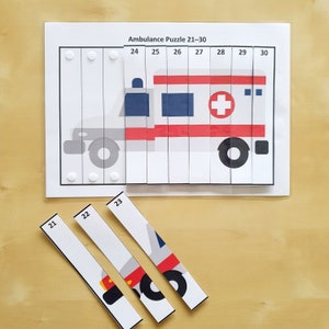 Vehicle Number Puzzles Transport Counting 1 to 100 Matching - Etsy Canada