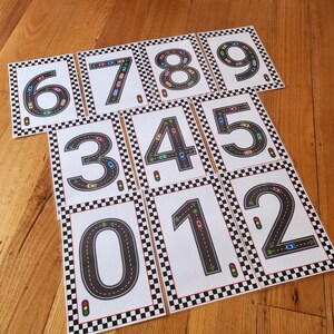 Number Tracing Posters, Cars Roads Printable, Counting Numbers ...