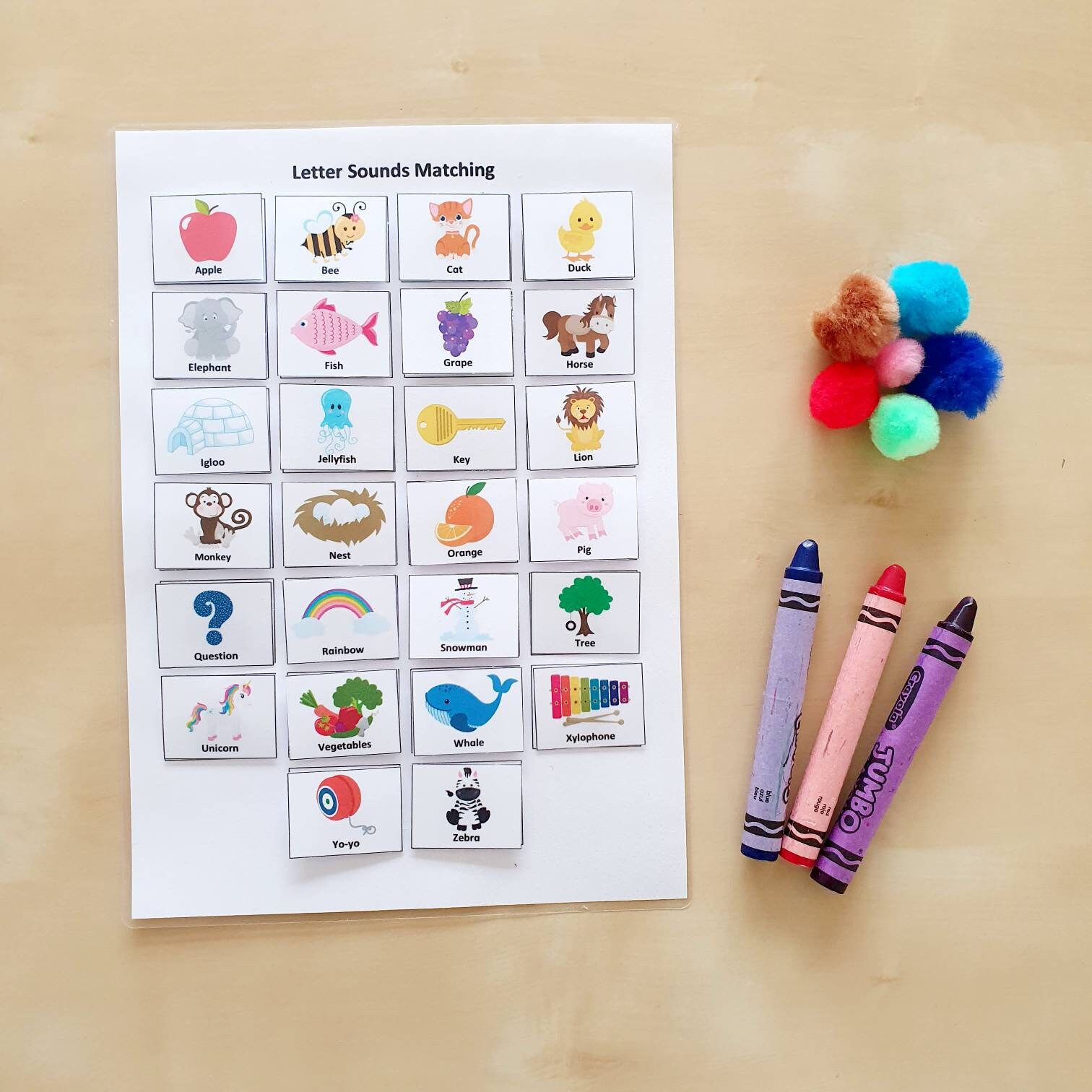 Letter Sounds Matching Printable: Alphabet Phonics Activity (digital ...