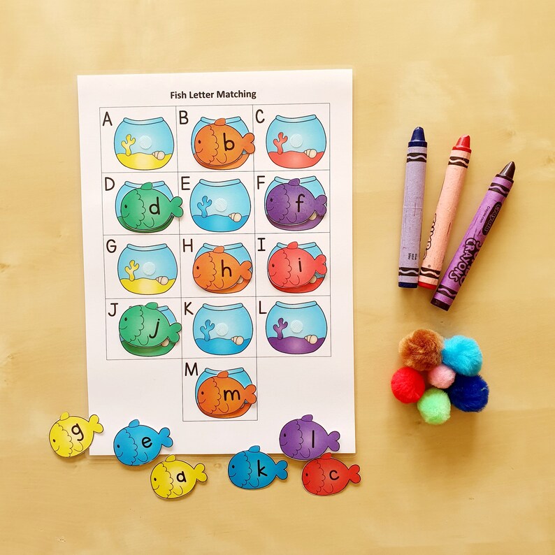 Fish Learning Busy Book Bundle, Printable, Shapes, Colours, Letters ...