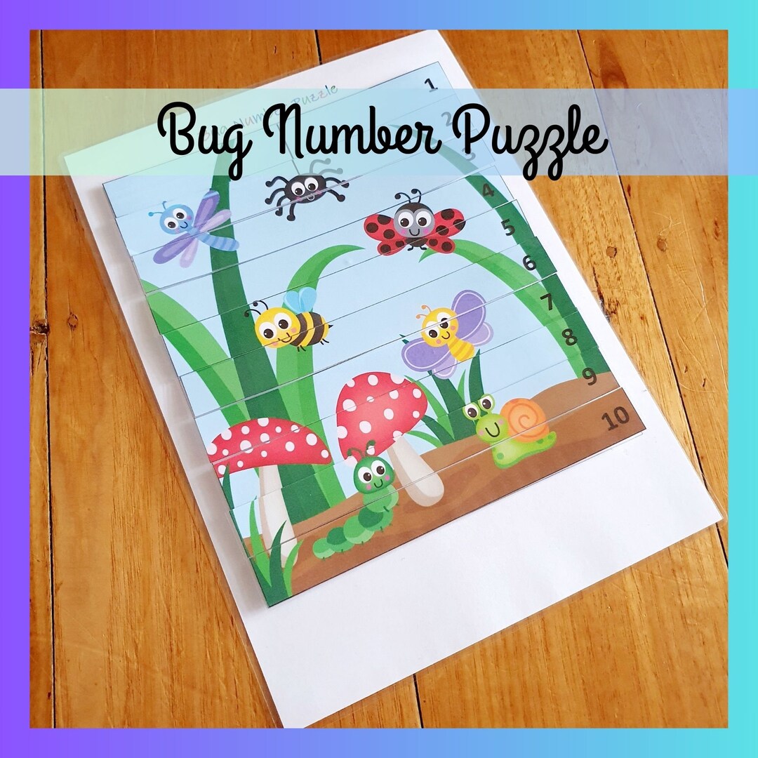 Bug Number Puzzle, Busy Book Printable, Counting 1-10, Homeschool ...