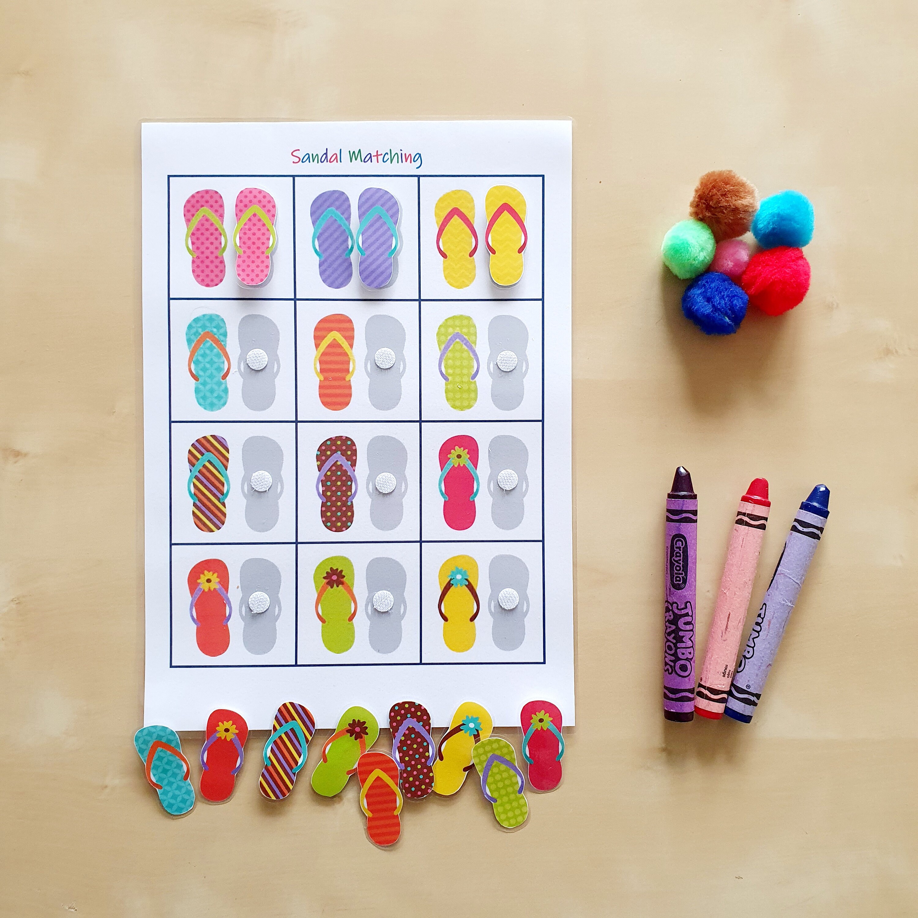 Sandal Matching Printable Busy Book Page Match the Shoes - Etsy