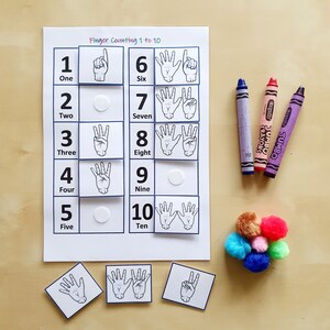 Finger Counting Printable, Count Fingers, Busy Book Page, Maths Number ...
