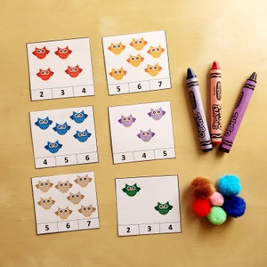 Count and Clip Cards, Montessori Worksheet, Busy Binder Printable ...