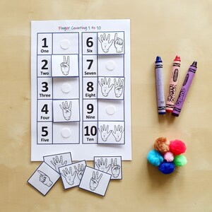 Finger Counting Printable, Count Fingers, Busy Book Page, Maths Number ...