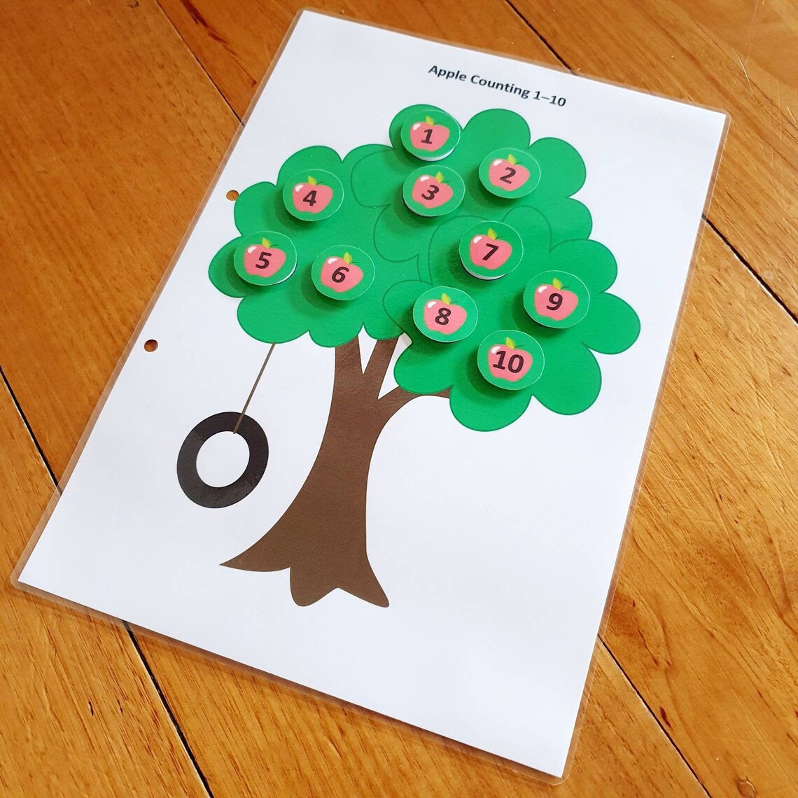 Apple Counting 1-10 Printable, Busy Book Page, Count the Apples ...
