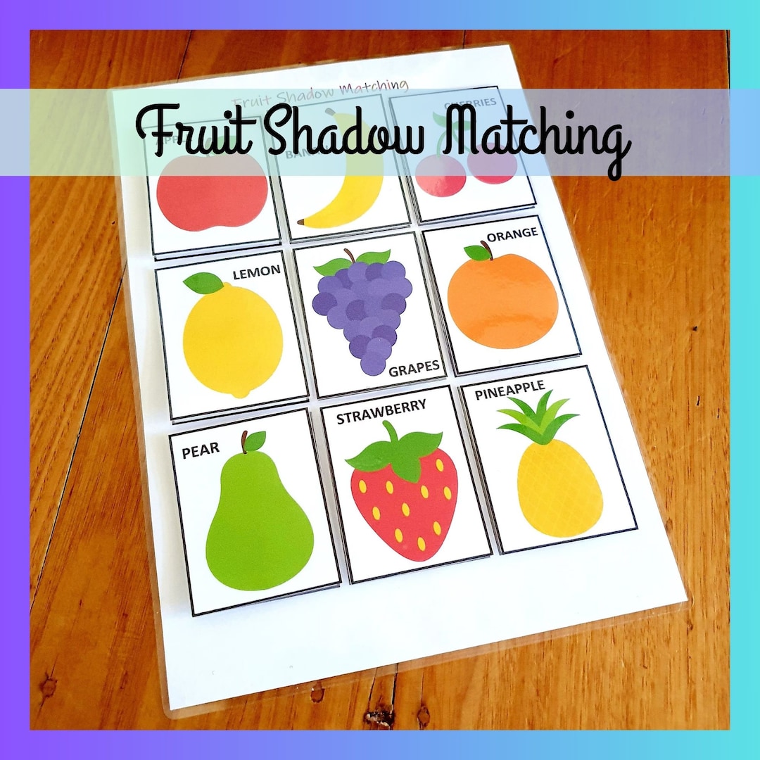 Fruit Shadow Matching Game: Montessori Homeschool Printable (digital ...