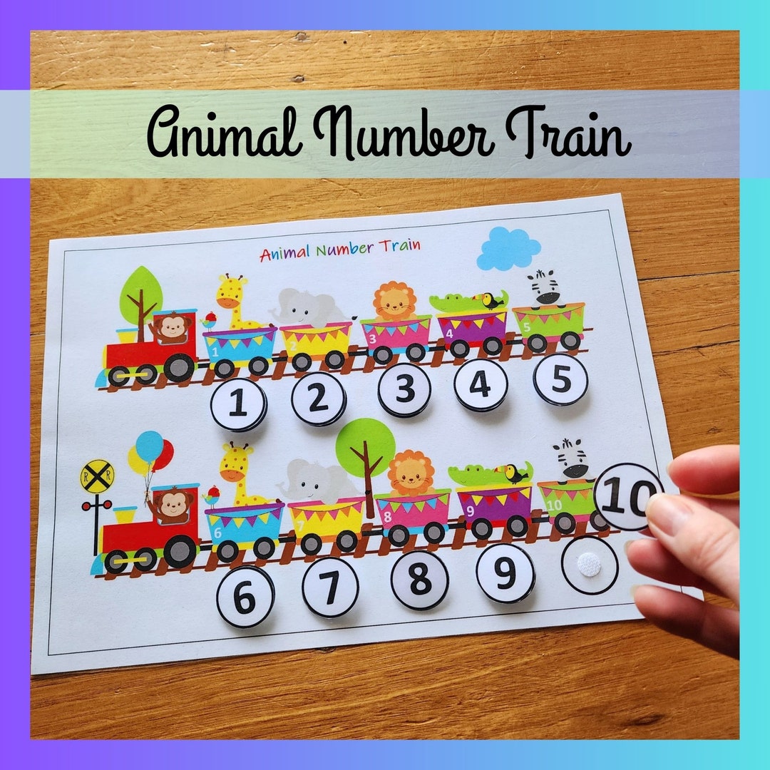 Animal Number Train Printable: Homeschool Math Activity (digital ...