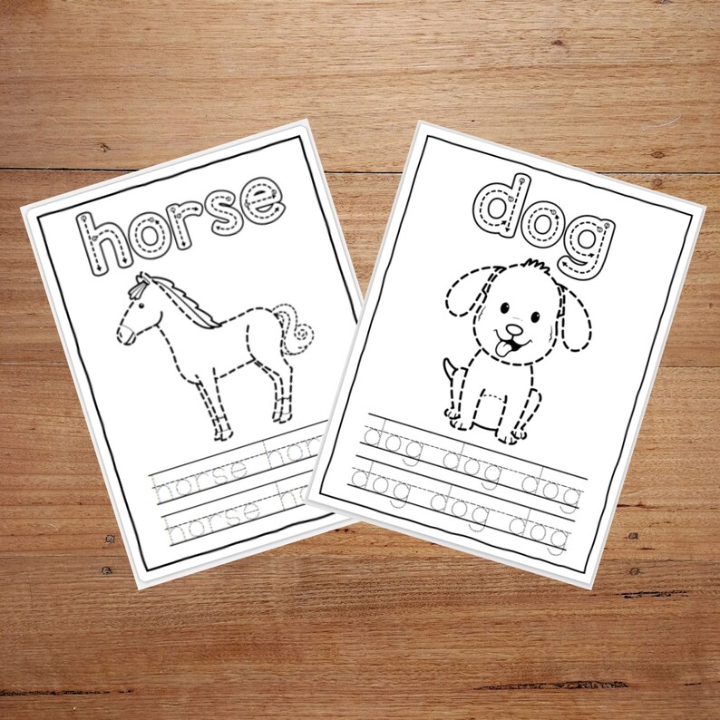 Animal Tracing Worksheets: Handwriting Practice (digital Download PDF ...