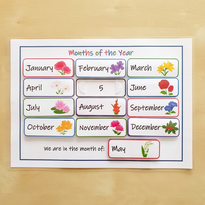 Months of the Year Printable Busy Book Page Birth Month - Etsy