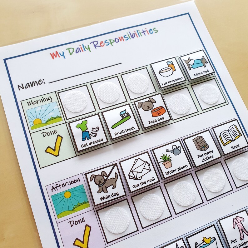 My Daily Responsibilities Printable Chore Chart Routine - Etsy