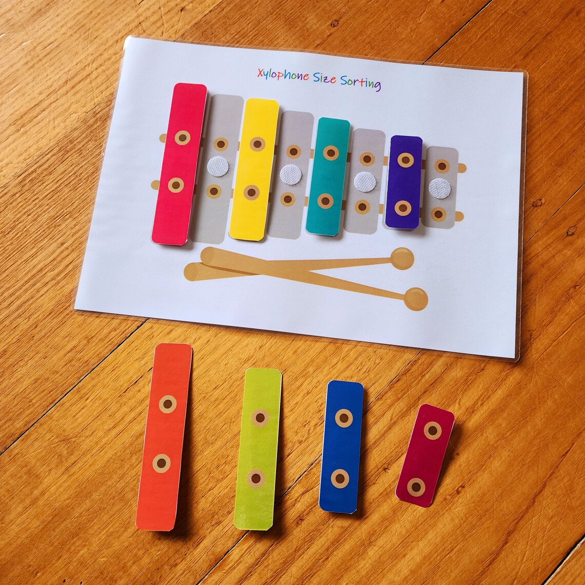 Xylophone Size Sorting Printable: Montessori Homeschool Activity ...