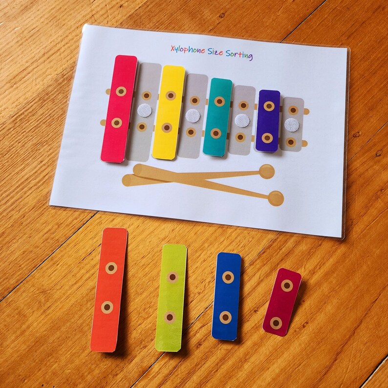 Xylophone Size Sorting Printable, Size Matching, Montessori Homeschool ...