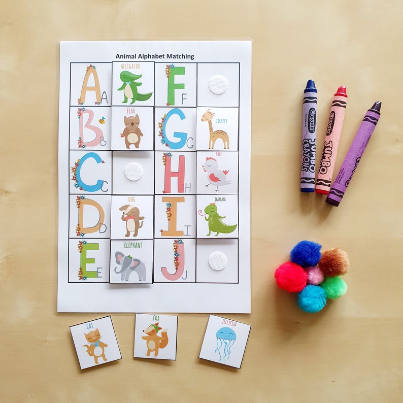 Animal Alphabet Matching Printable: Homeschool Activity (digital ...