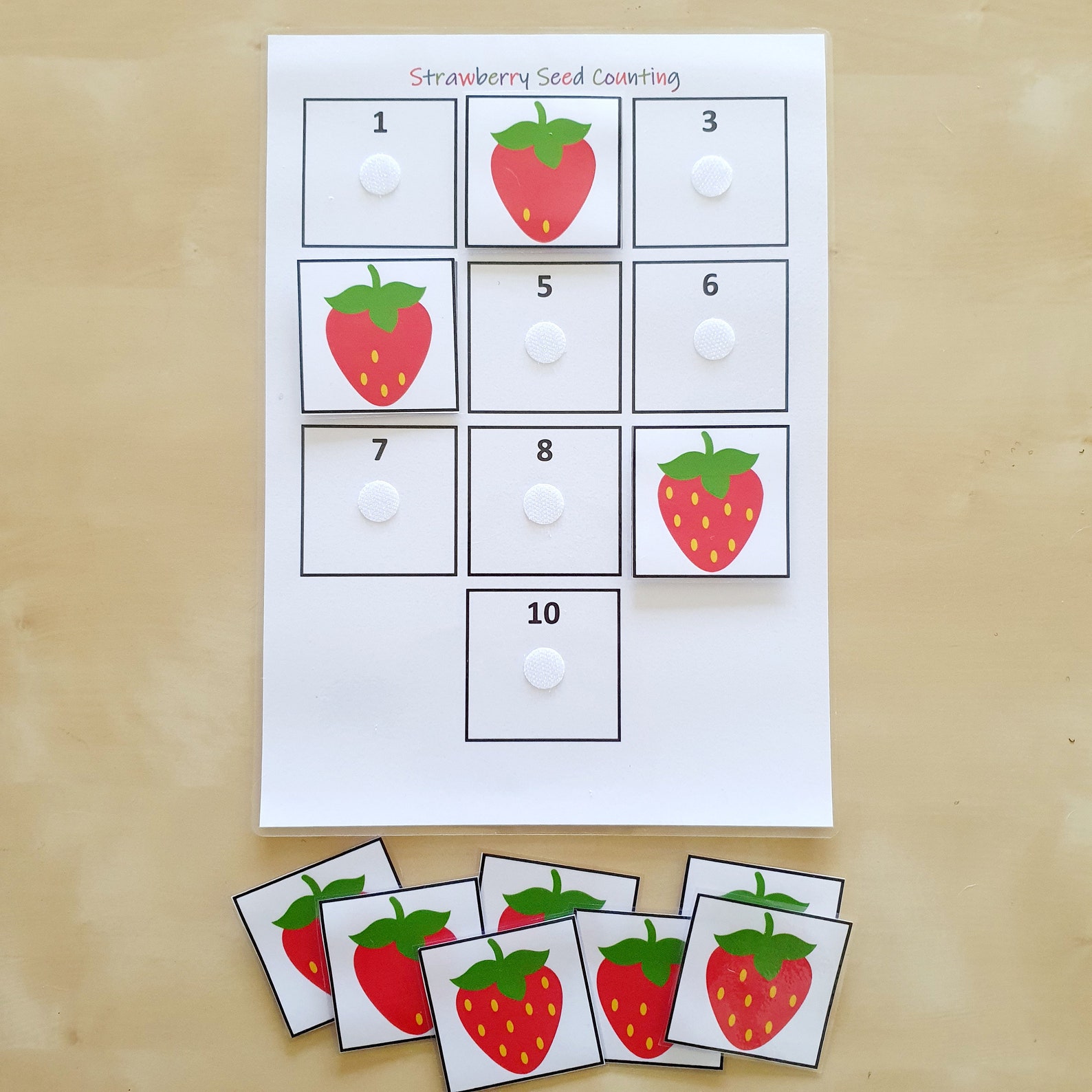 Strawberry Seed Counting Printable: Math Worksheet (digital Download ...