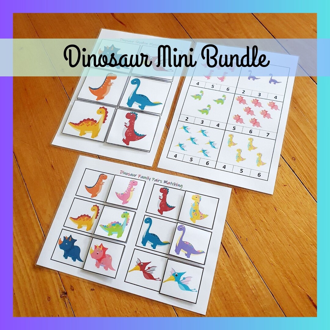 Dinosaur Activity Bundle: Matching, Counting, Shadows (digital Download ...