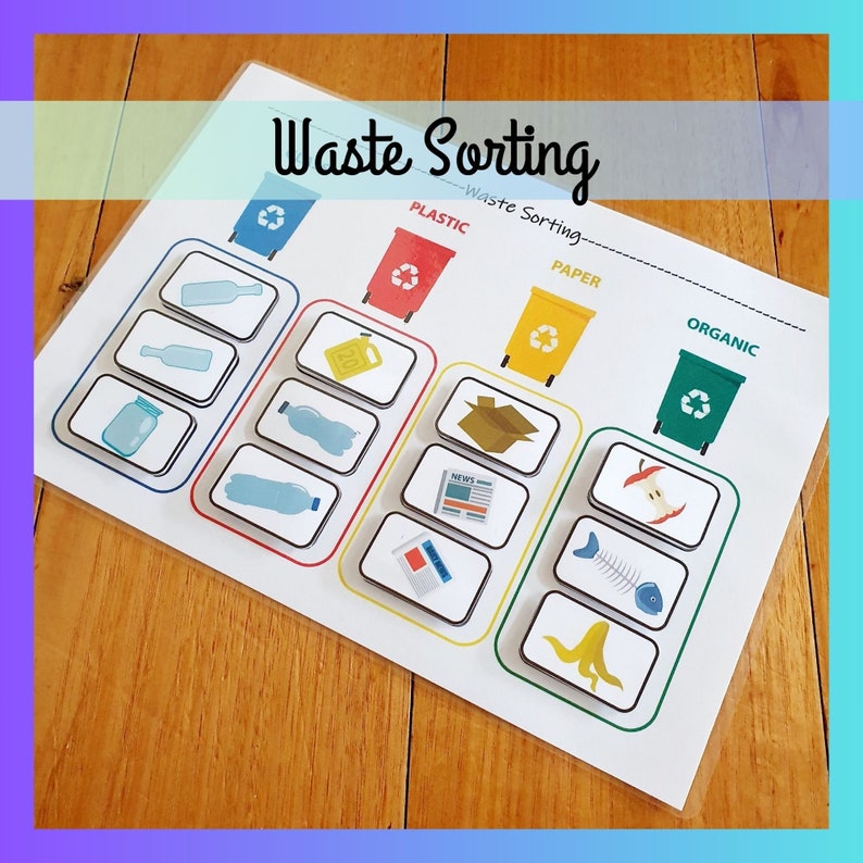 Waste Sorting Printable, Recycling Garbage Rubbish Trash, Busy Book ...