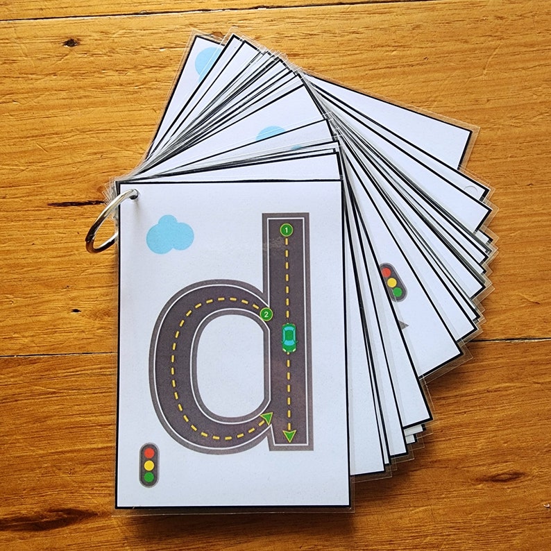 Road Letters Tracing Flashcards: Lowercase Alphabet (digital Download ...