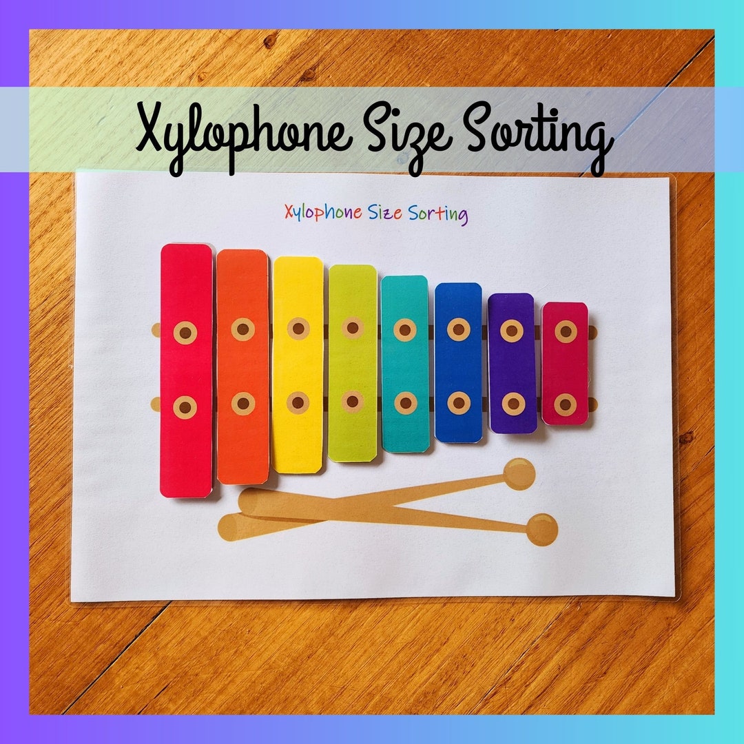 Xylophone Size Sorting Printable, Size Matching, Montessori Homeschool ...