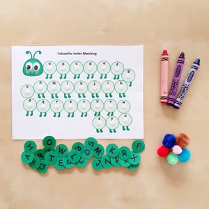 Caterpillar Letter Matching Printable, Busy Book, Learn Alphabet ...