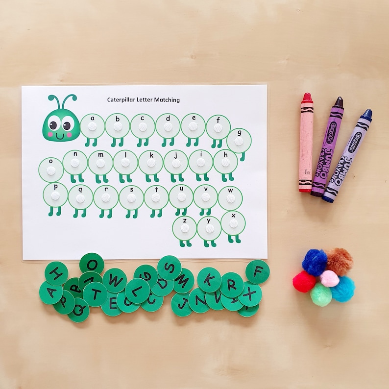 Caterpillar Letter Matching Printable Busy Book Learn - Etsy