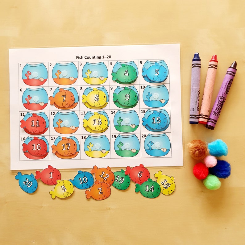 Fish Learning Busy Book Bundle, Printable, Shapes, Colours, Letters ...