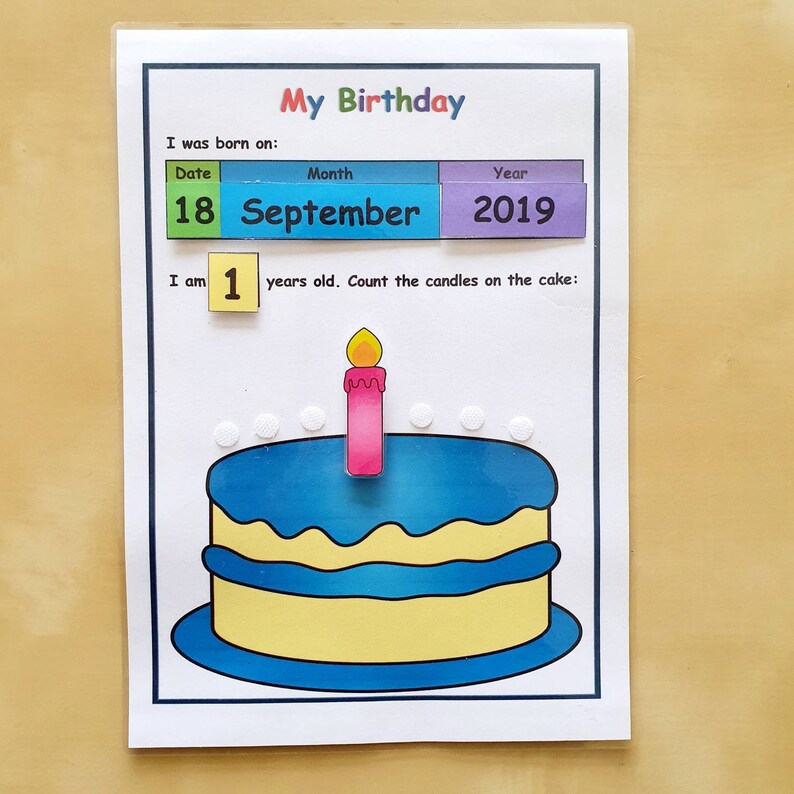 My Birthday Printable Busy Book Page Learn Age and Birth - Etsy